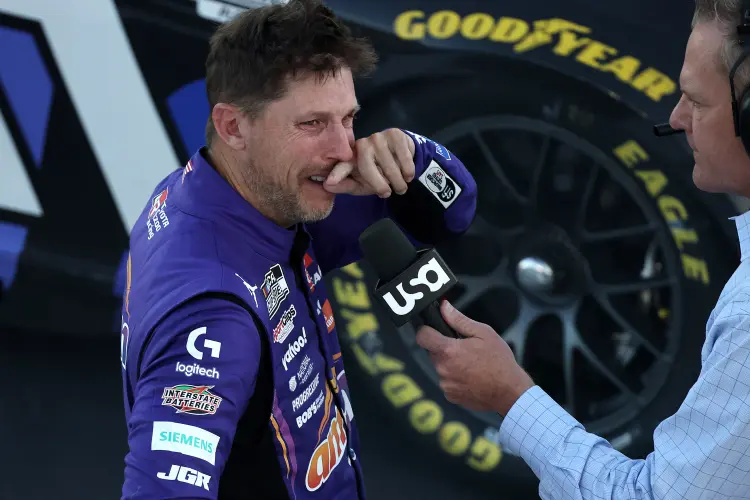 Denny Hamlin in Tears After Winning 60th NASCAR Cup Series Race for His ...