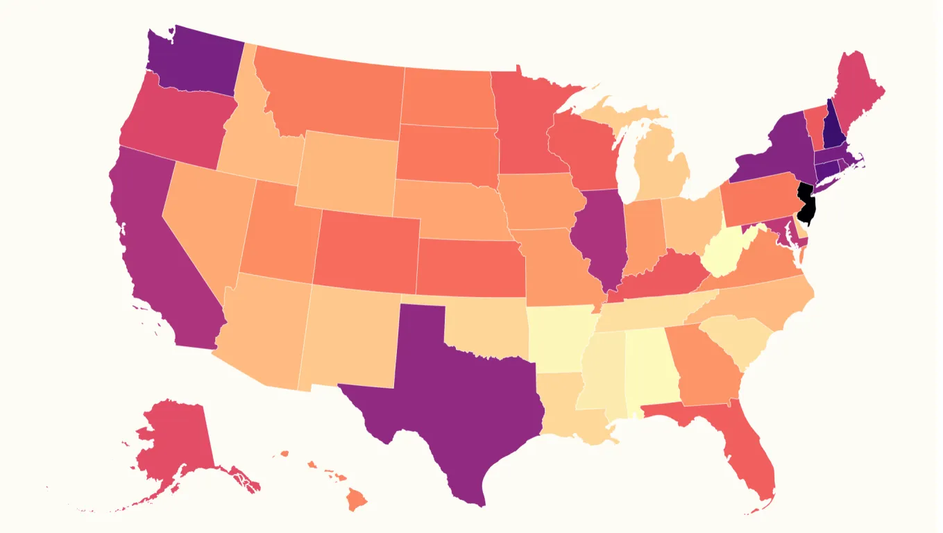 Map Shows States With Lowest Property Taxes - Newsweek