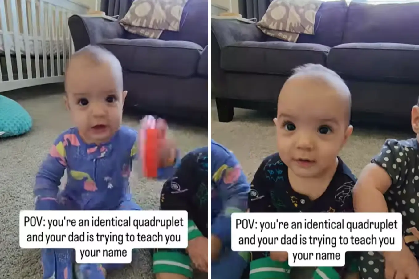 Dad’s Method for Teaching Identical Quadruplet Girls Their Names Goes ...