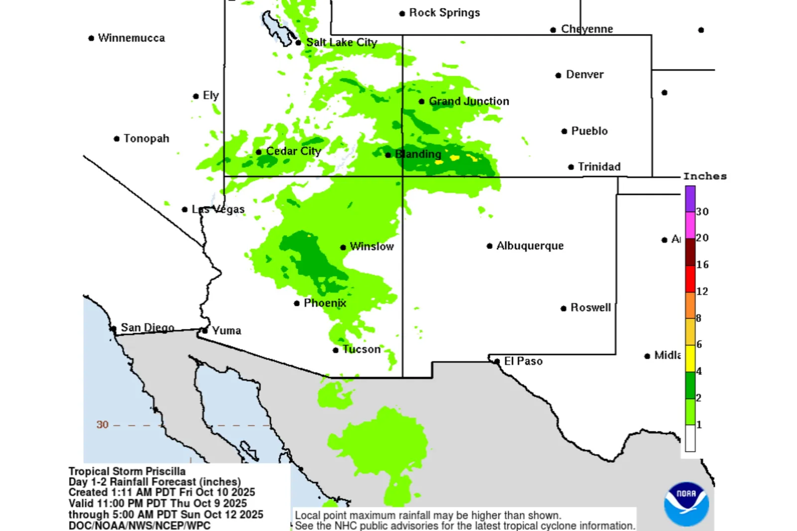 Tropical Storm Priscilla update: Map shows where millions face severe ...