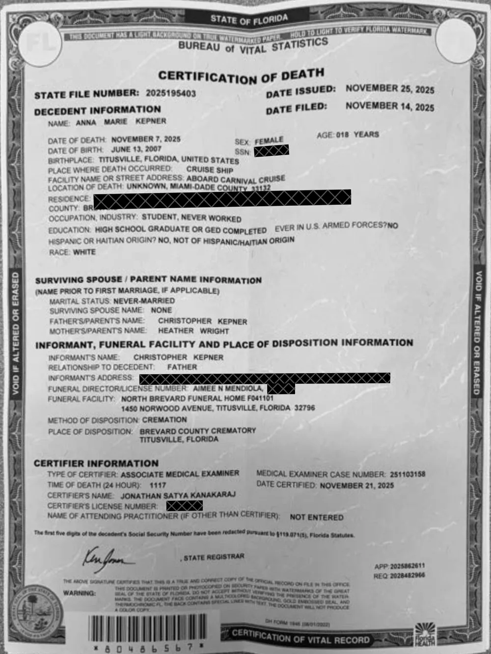 Anna Kepner update: Father called to testify as death certificate ...