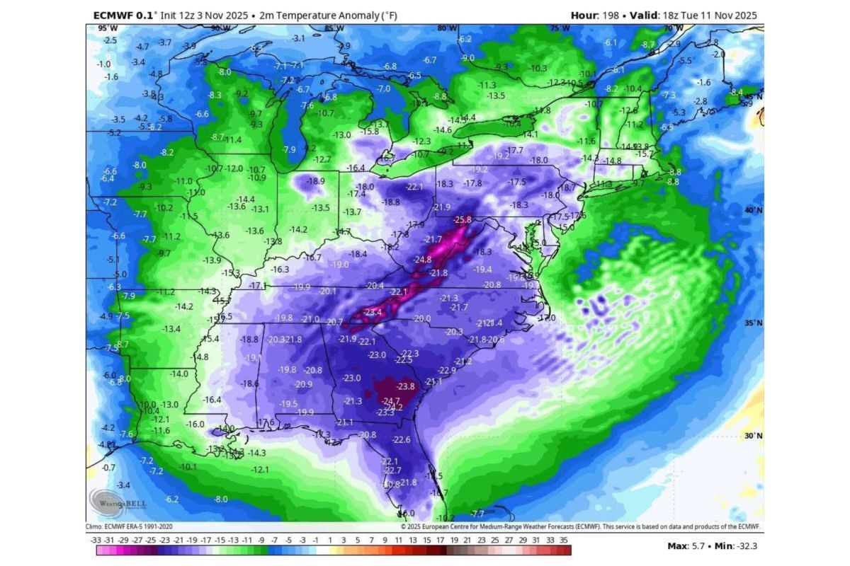 Winter Weather Map Shows 'Big-Time Cold Front' Set to Hit US - Newsweek