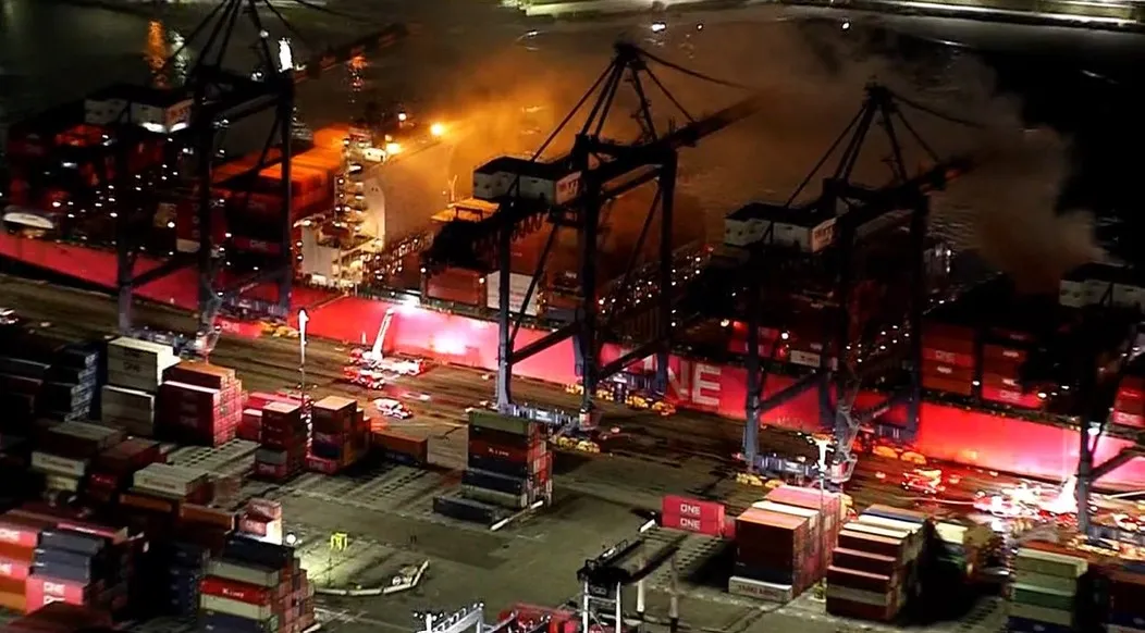 Los Angeles Port Fire: Container Ship Carrying Hazardous Materials ...