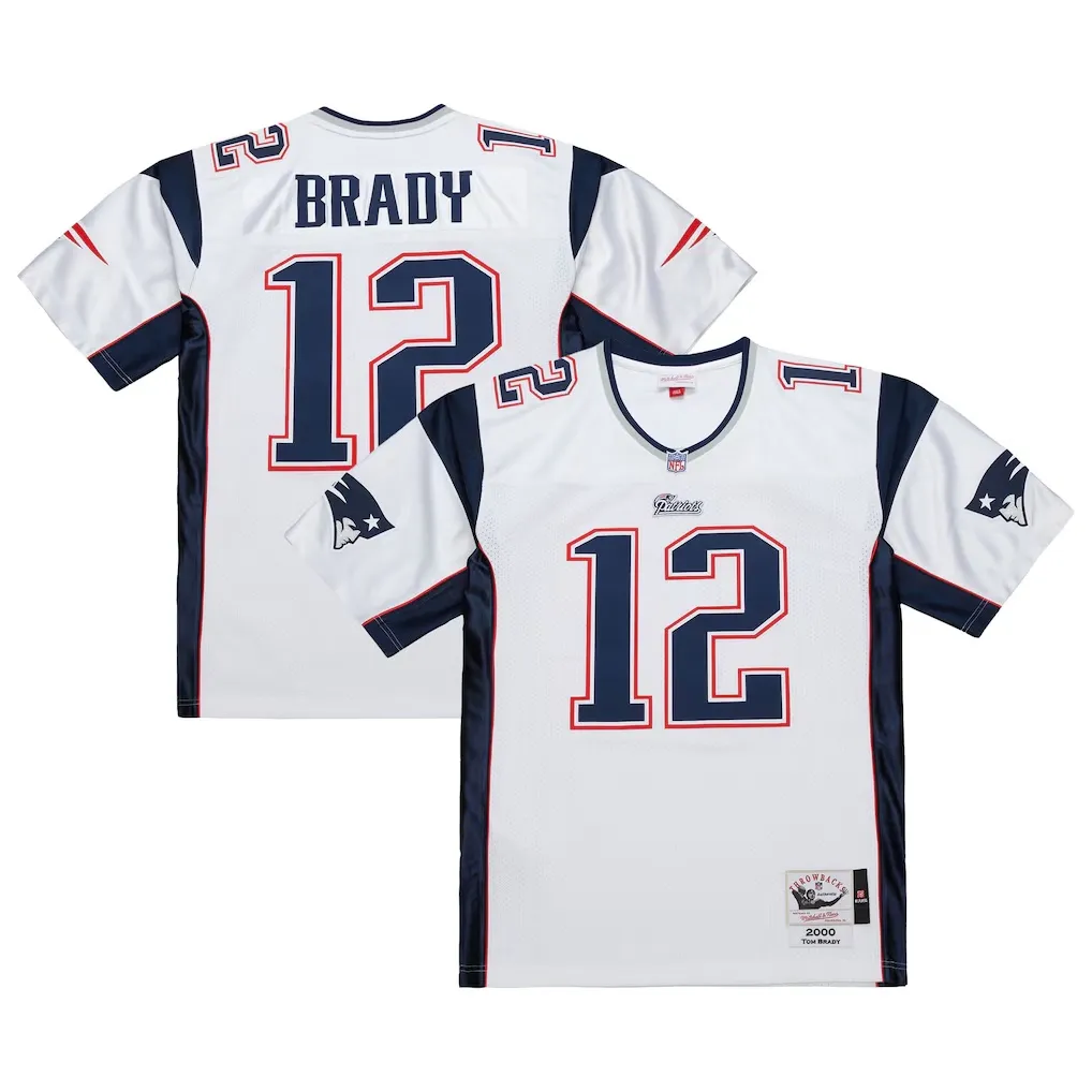 How to Buy Tom Brady Patriots Mitchell & Ness White 2000 Legacy Jerseys ...