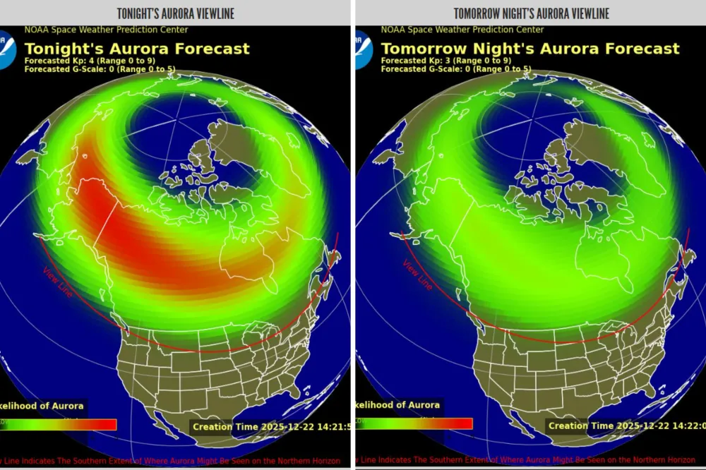 Aurora Borealis Forecast: Map Shows States Where Lights May Appear ...