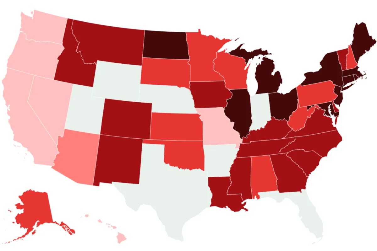 Map Shows Worst Hit States as COVID Epidemic Changes Direction - Newsweek