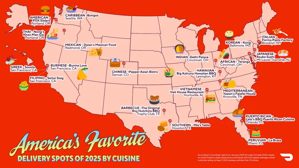 DoorDash Map Shows America’s Favorite Delivery Restaurants - Newsweek