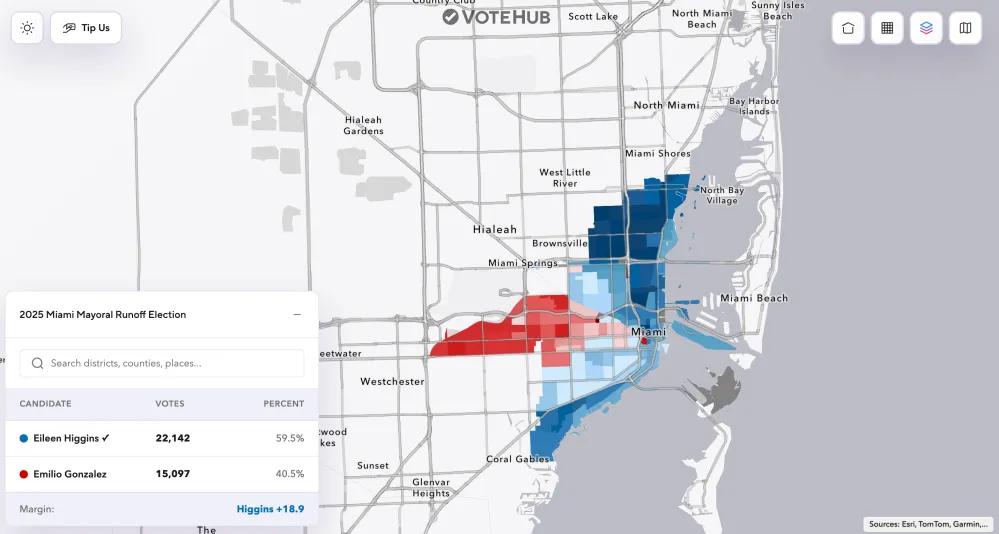 Miami Election Map Shows Major Voter Shift From Trump to Democrats ...