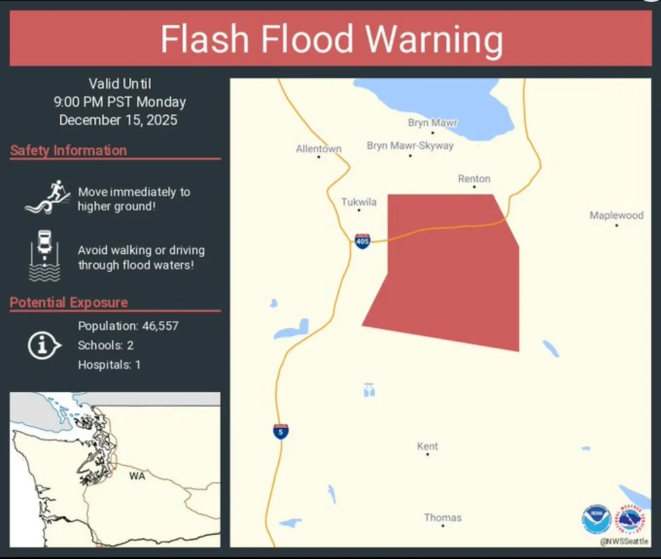 Washington Flood Evacuation Maps as Levee Fails - Newsweek