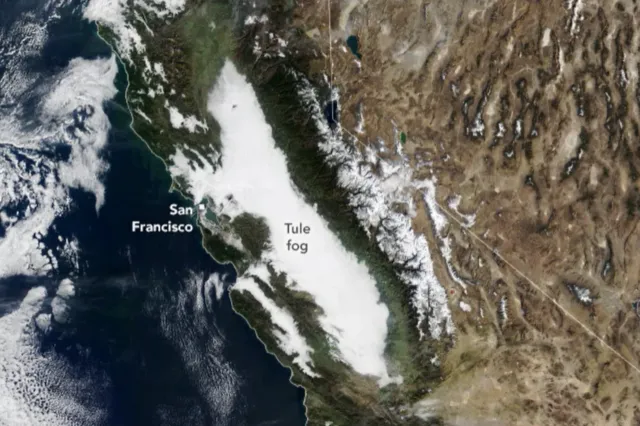Satellite Image Reveals 400-Mile-Long ‘Radiation Fog’ Over California ...