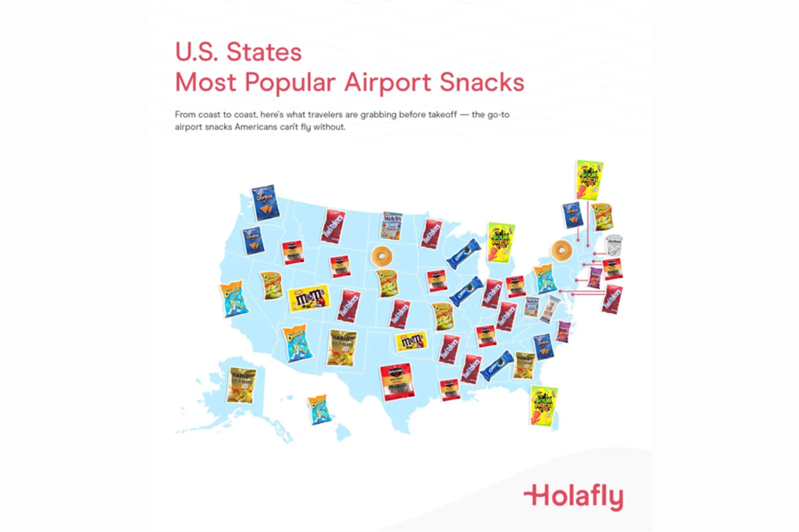 Map Shows Most Popular US Airport Snacks - Newsweek