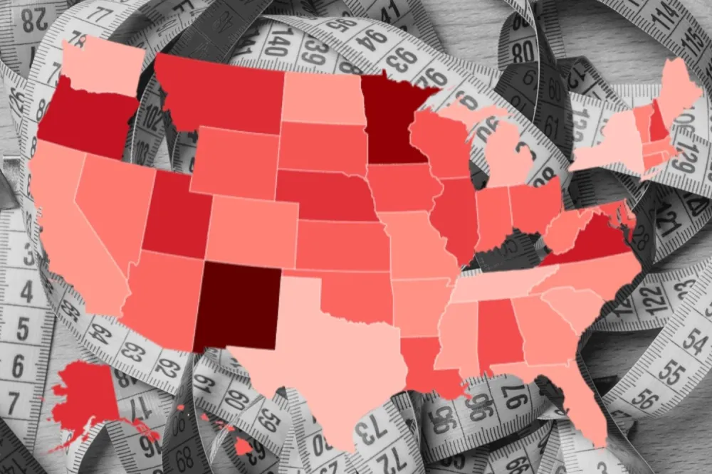 Map Show States Where Obesity Has Risen Fastest Over the Last 10 Years ...