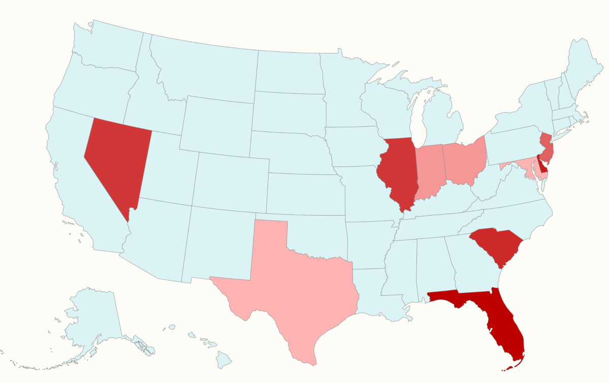 Map shows states where foreclosures soaring - Newsweek