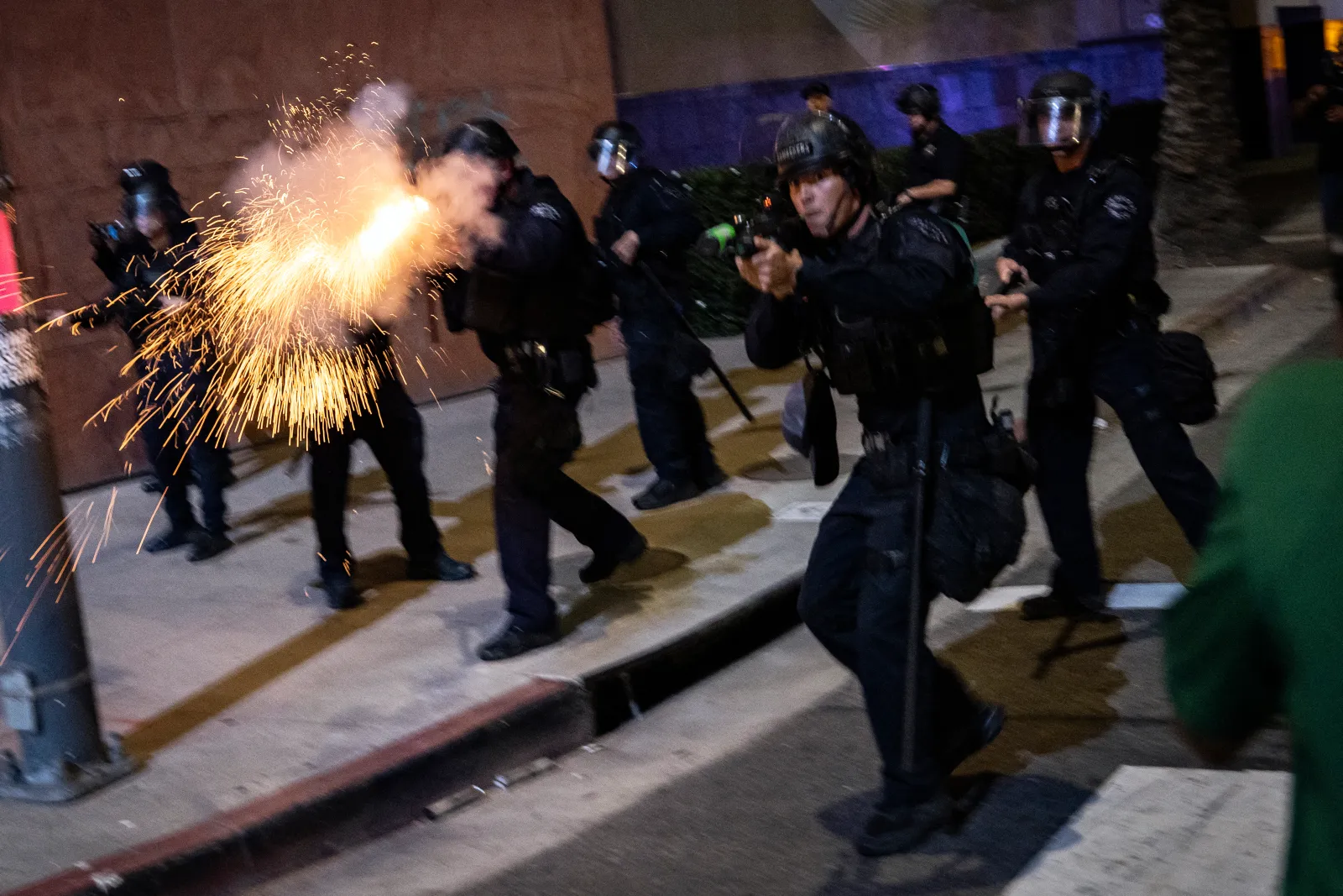 'ICE Out' Protesters Set Dumpster Ablaze In Violent LA Clashes - Newsweek