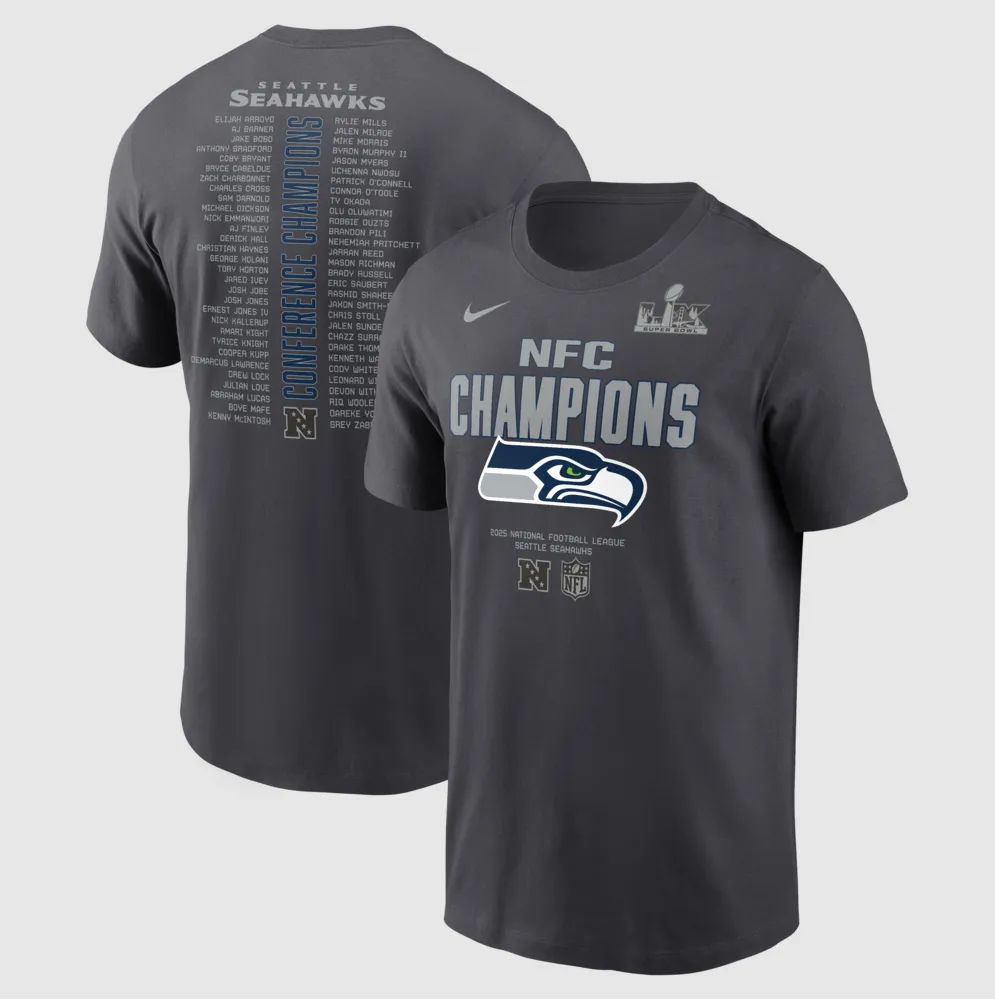 Seattle Seahawks NFC Champions Gear: Shop Hats, Shirts, Hoodies, and ...