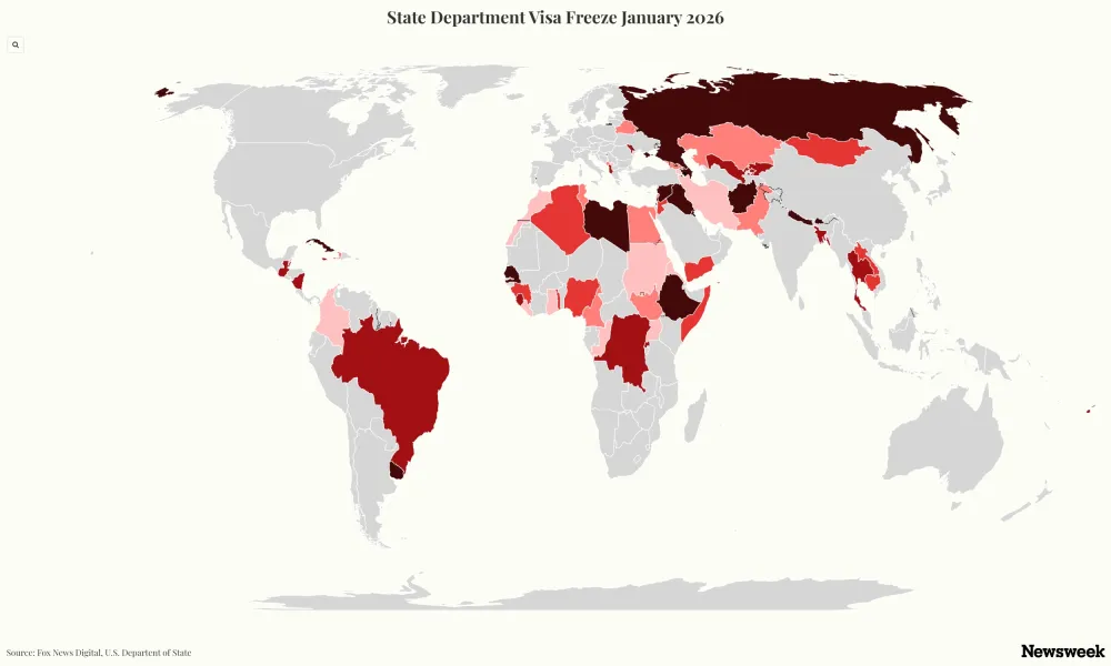 Map Shows Countries Where US Visa Processing Frozen By Trump ...