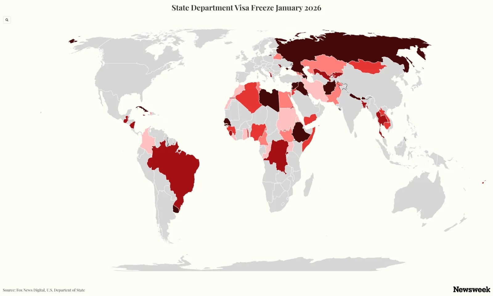 Map Shows Countries Where US Visa Processing Frozen By Trump ...