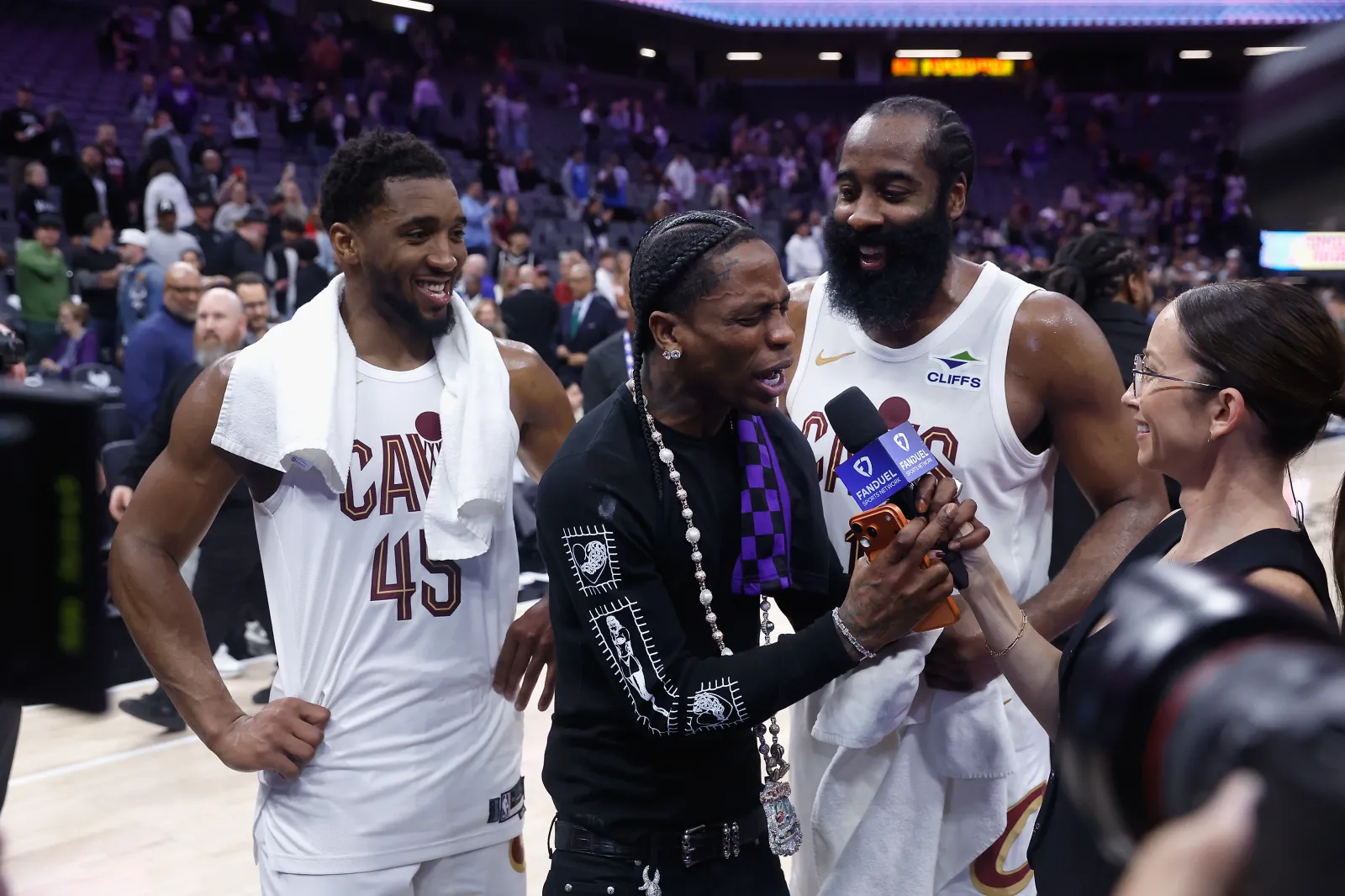 Travis Scott Crashes James Harden’s Interview After Cavaliers Debut ...