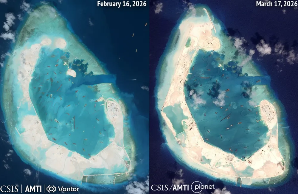 Satellite Photos Show China’s Massive Manmade Island in Disputed Waters ...