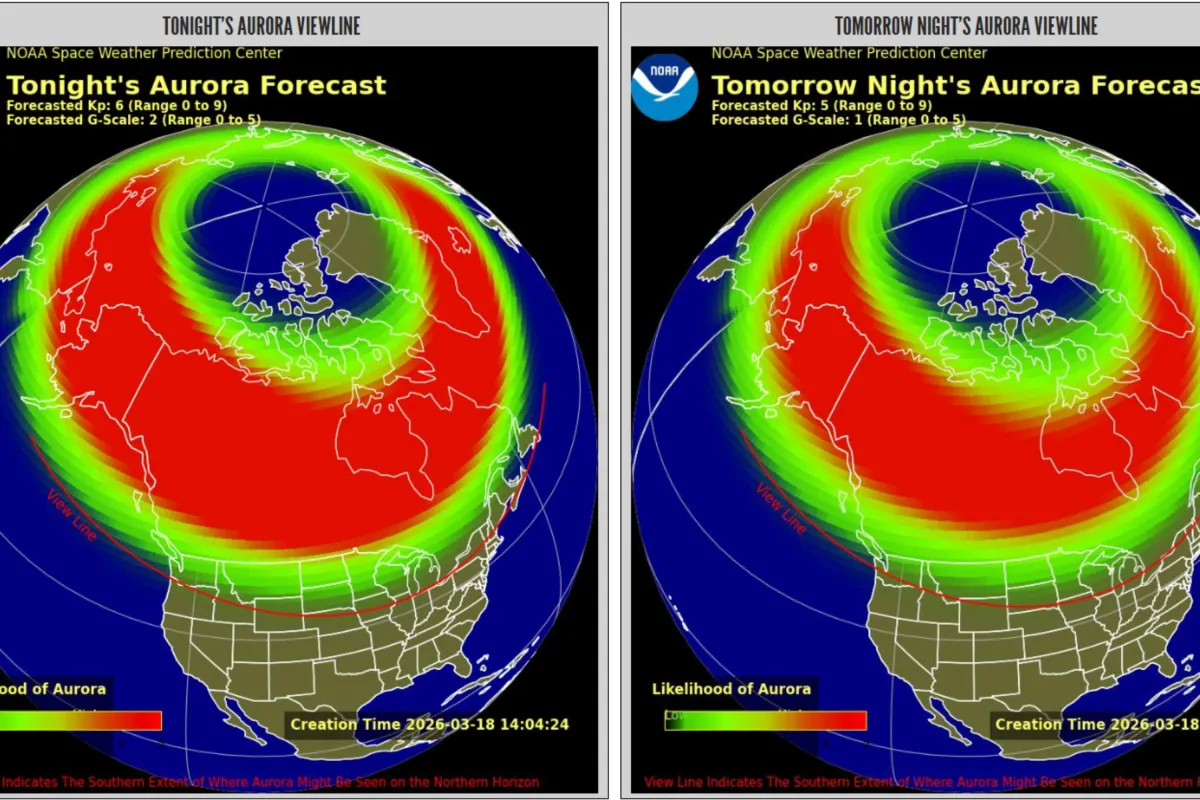 Map Shows States Where Northern Lights May Appear Tonight - Newsweek