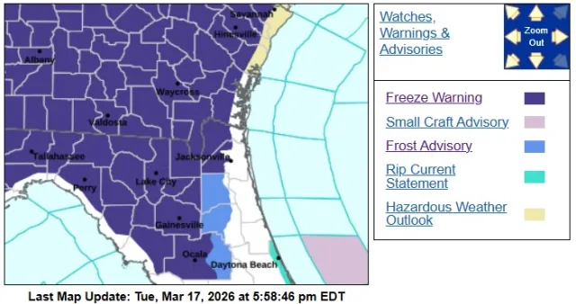 Florida Freeze Warning Maps Show Cities Facing Plunging Temperatures ...