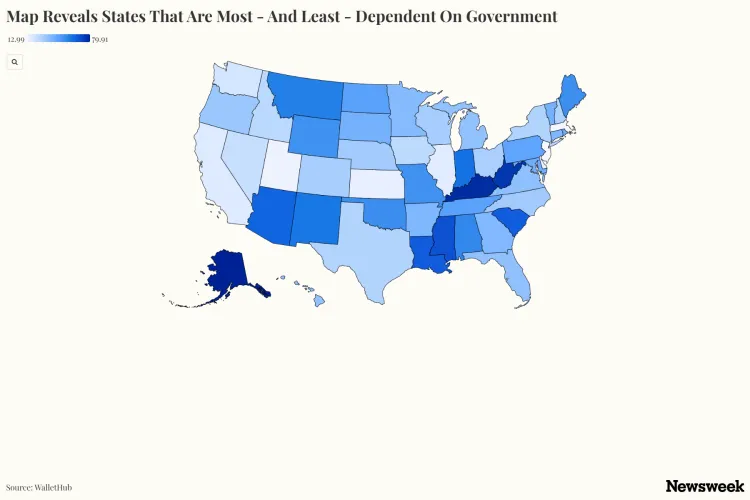 Map Reveals States That Are Most – And Least – Dependent On Government ...