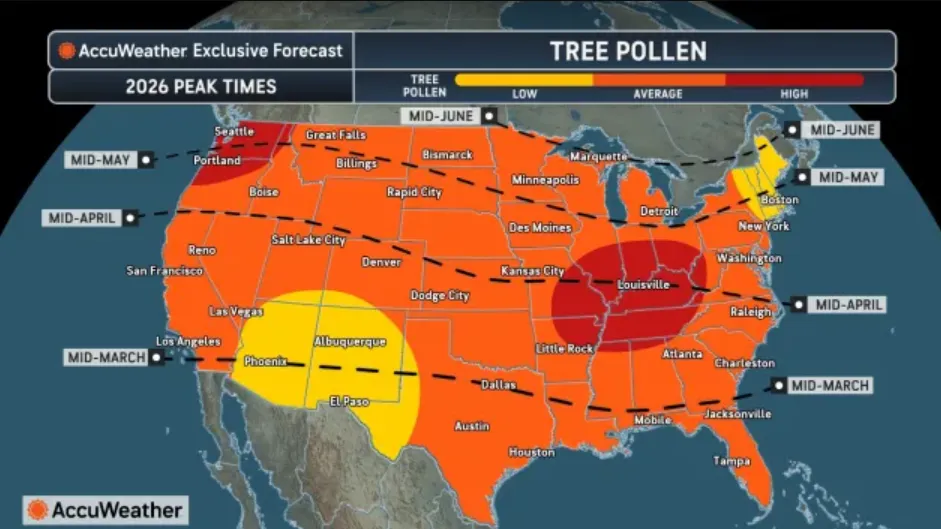 Map Shows Which States Will Have Worst Pollen Counts in 2026 - Newsweek