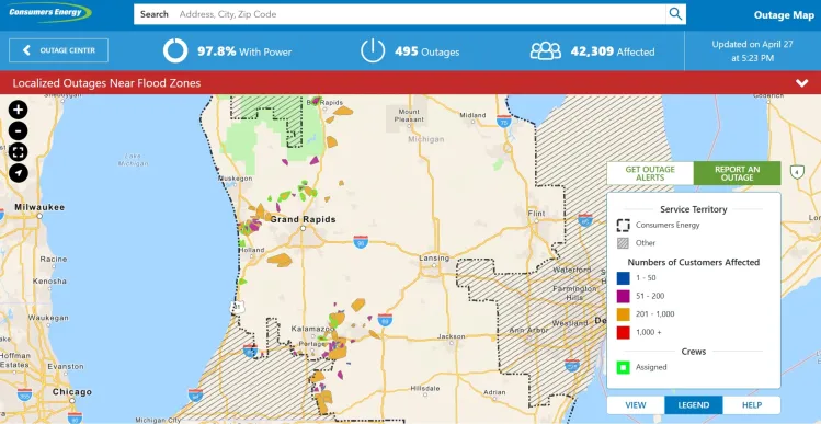Consumers Energy Outage Map: Thousands Without Power in Michigan - Newsweek
