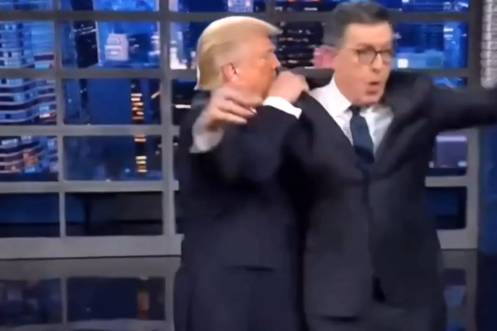 Trump posts doctored video throwing Stephen Colbert into a dumpster ...