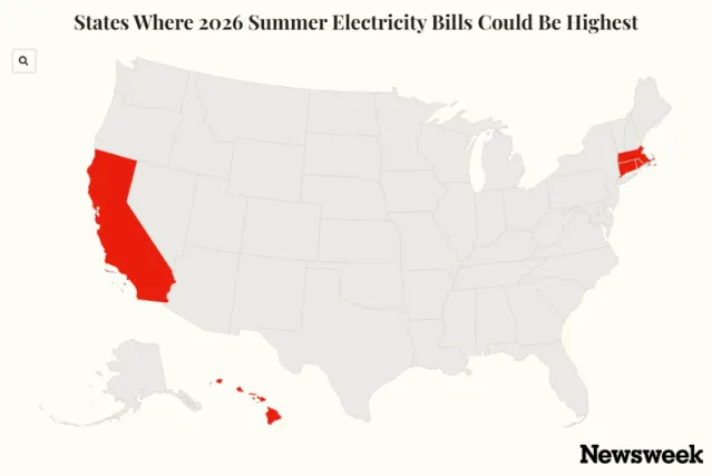 U.S. Map Shows Where 2026 Summer Electricity Bills Could Be Highest ...