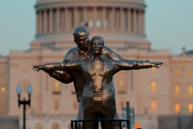 Pastor defends Golden Trump statue from biblical backlash - Newsweek