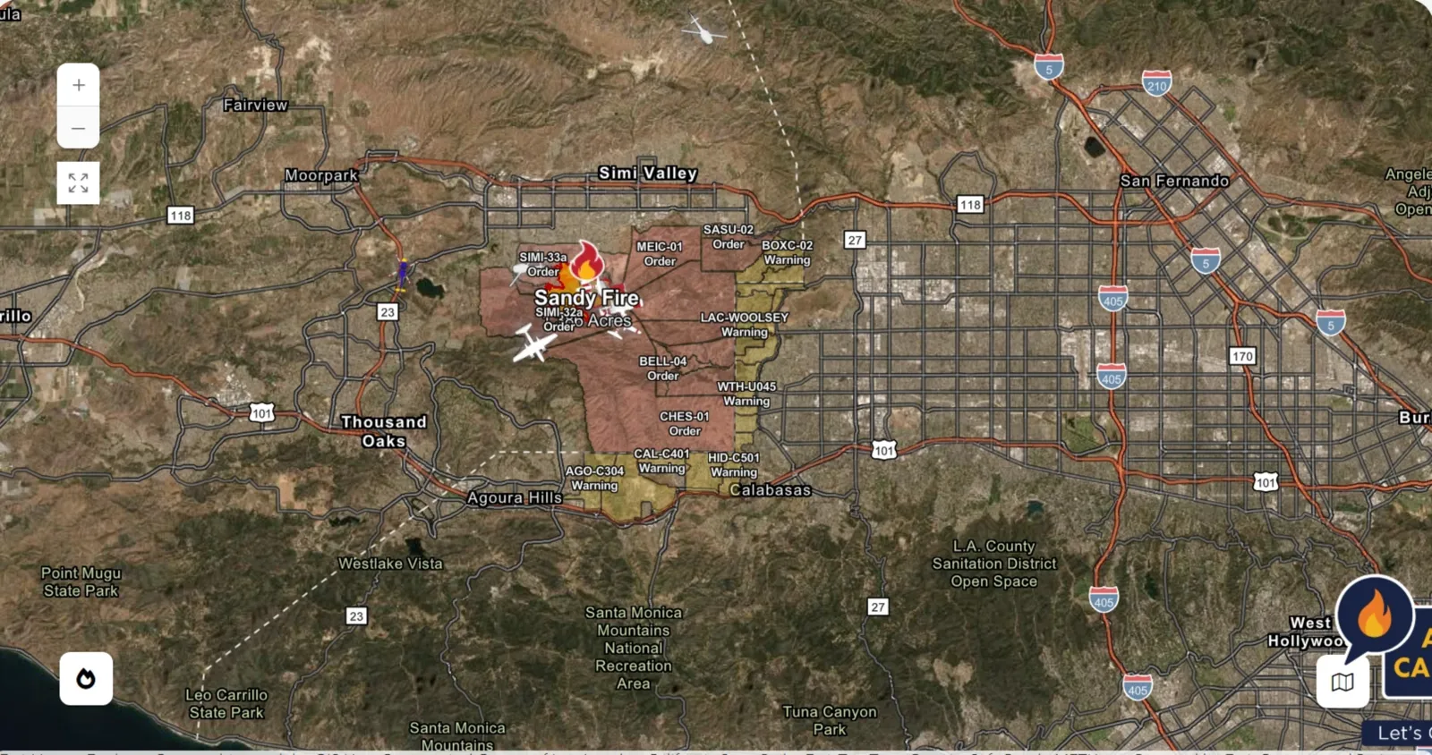 Sandy Fire Containment Update: LA in Blaze's Path as Wind Fuels Simi ...