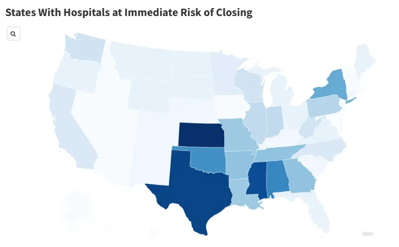 Map Shows States With Hospitals at Immediate Risk of Closing - Newsweek