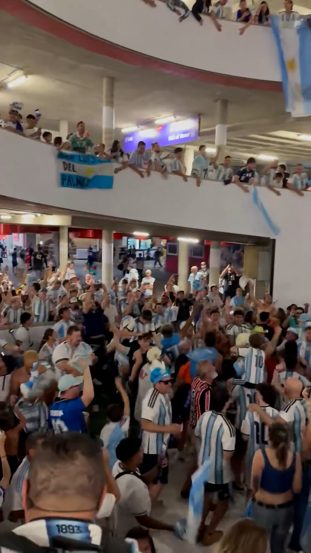 Argentina Fans Go Wild Inside Arrowhead Stadium After Messi World Cup ...