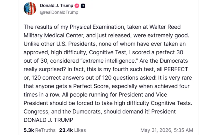 Trump Got a ‘Perfect’ Score On His Cognitive Test—How Do You Compare ...